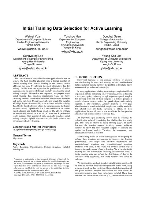 Pdf Initial Training Data Selection For Active Learning
