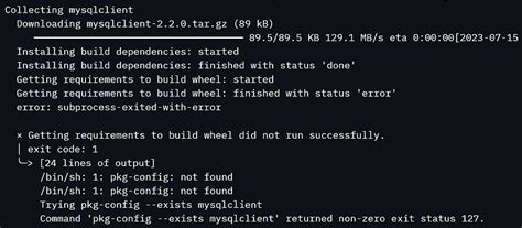 problem installing mysqlclient can not find valid pkg config name