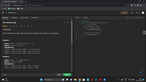Kritan Jaiswal On Linkedin Day 87100 Problem Rotate Array Difficulty