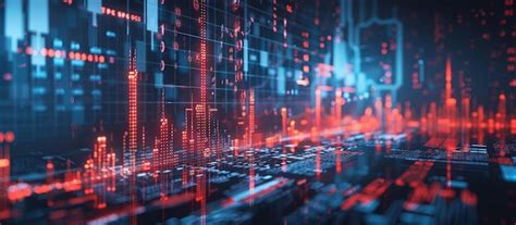 Hightech Digital Interface Displaying Data Visualizations With Red And