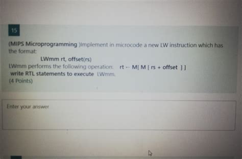 Solved MIPS Microprogramming Implement In Microcode A Chegg