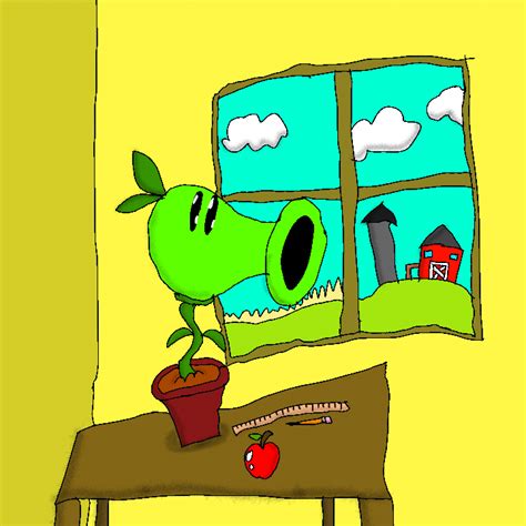 Pea Shooter On A Pot Outside The Barn By Stq64 On Deviantart