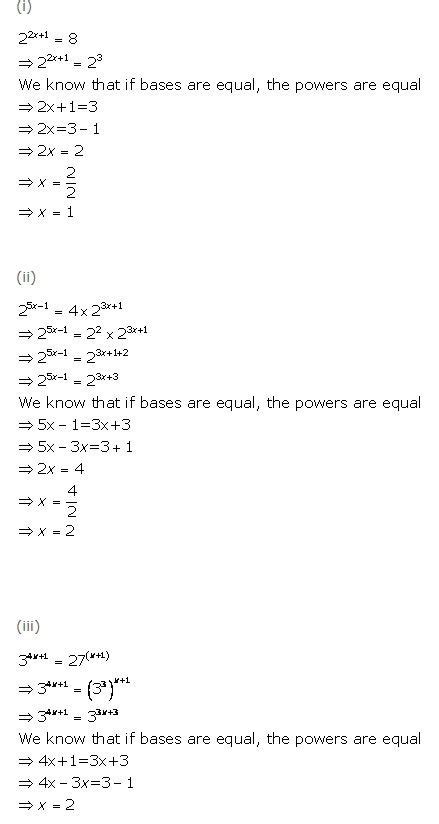 Indices Exponents Concise Class 9th Icse Maths Selina Publications