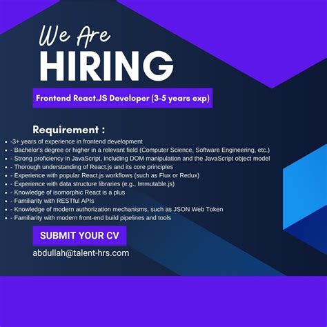 We Are Hiring Frontend Reactjs Developer 3 5 Years Exp For One Of