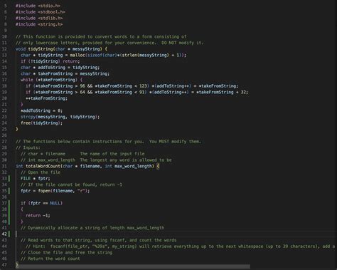 Solved Totalwordcountchar Filename Int Maxwordlength If