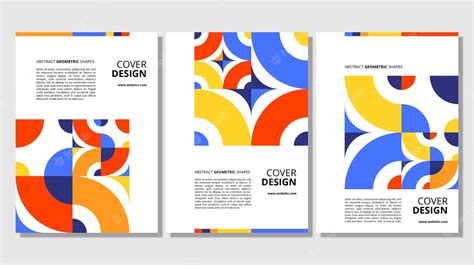 Premium Vector Abstract Flat Geometric Shapes Cover Design