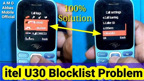 Itel U30 Blocklist Setting Itel It2163 Blocklist Problem Itel It 2160