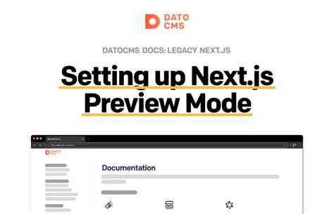 Setting Up Nextjs Preview Mode — Legacy Nextjs — Datocms