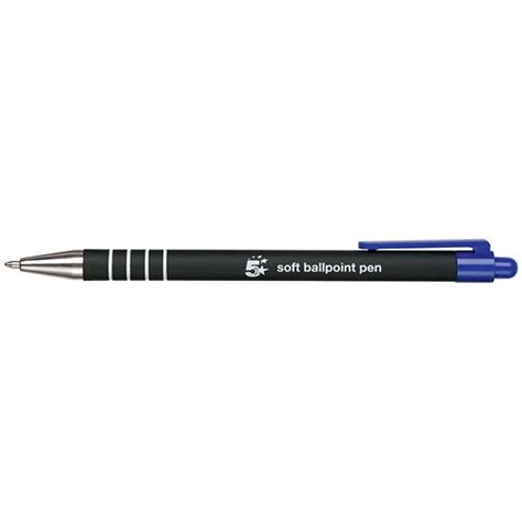 5 Star Ballpoint Pen Soft Grip Blue Pack Of 12