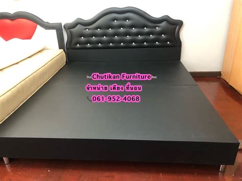 😍เตียงนอน 6 ฟุต เตียงเบาะหุ้มหนัง ⚫️สีดำสวยหรู 🌈เลือกสีได้ ขนาด 3 5 ฟุต 5 ฟุต 6 ฟุต Th