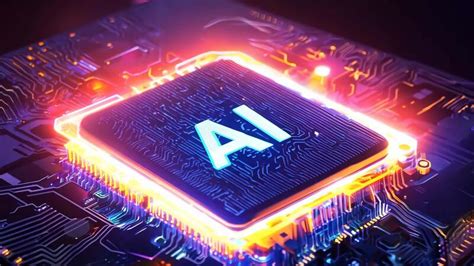 Ai Glowing Microchip Colorful Computer Chip Processor Computation Power