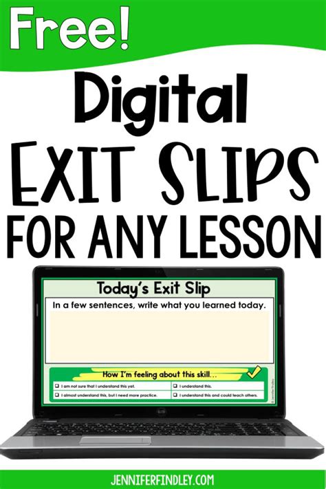 Free Digital Exit Slips For Any Lesson Teaching With Jennifer Findley