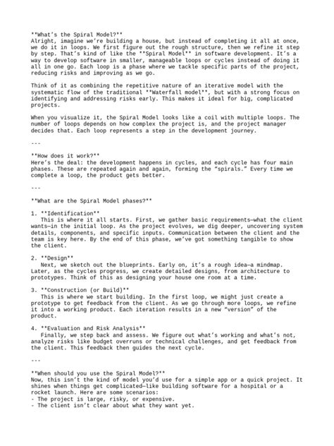 Spiral Model Pdf Agile Software Development Software Development Process