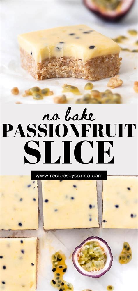 No Bake Passion Fruit Slice Recipe