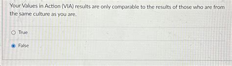 Solved Your Values In Action Via ﻿results Are Only