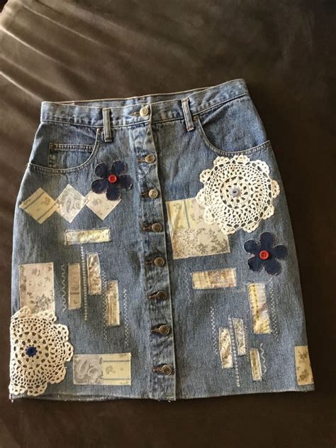 Denim Skirt Upcycled Vintage Denim Etsy Australia Upcycle Clothes