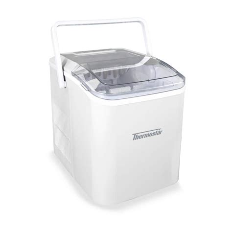 Thermostar 8 86 In 26 Lb Portable Ice Maker Machine In White With Handle Tsicebhnsc26wh The
