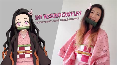 Diy Nezuko Cosplay Based On Authentic Kimono Pattern My First Sewing Project In 2 Minutes
