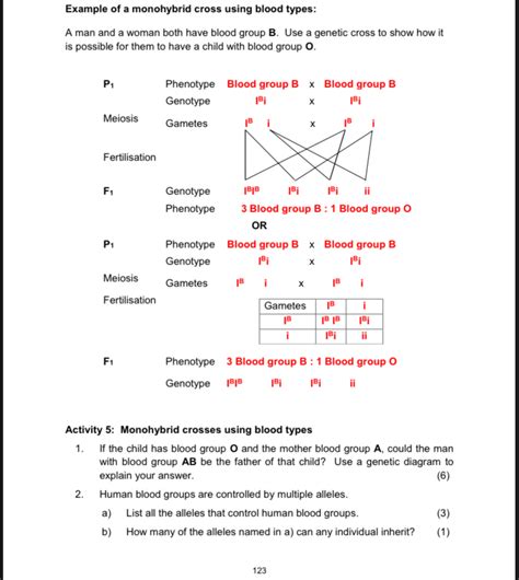 Solved Example Of A Monohybrid Cross Using Blood Types A Man Chegg Com