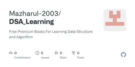 Github Mazharul 2003dsalearning Free Premium Books For Learning Data Structure And Algorithm