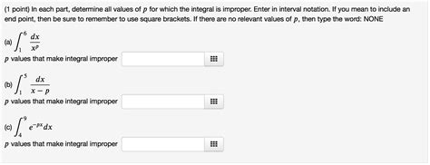 solved 1 point in each part determine all values of p for
