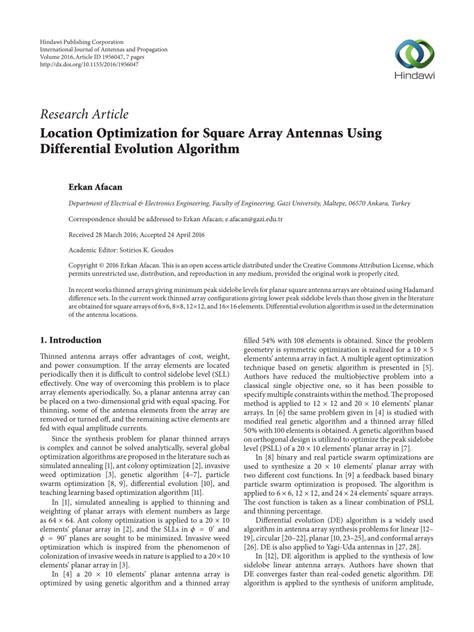 Pdf Location Optimization For Square Array Antennas Using