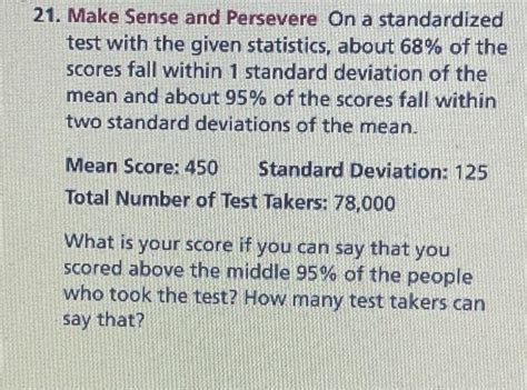 Solved 21 Make Sense And Persevere On A Standardized Test