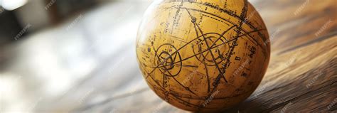 Vintage Globe Featuring Atomic Symbols Premium Ai Generated Image