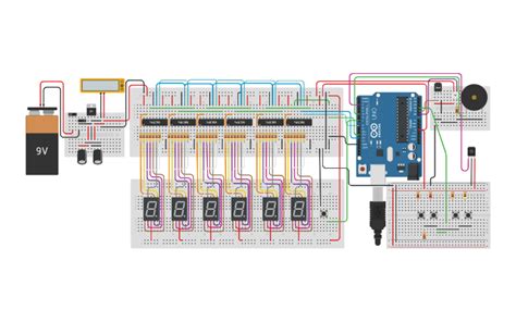 Circuit Design 1 Arduino Digital Clock And Thermometer Tinkercad
