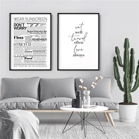 Everybodys Free To Wear Sunscreen Lyrics Typography Etsy
