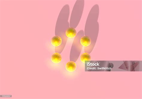 상단보기 특이한 원근에서 황금 공을 가진 추상 분홍색 벡터 배경 3차원 형태에 대한 스톡 벡터 아트 및 기타 이미지 3차원 형태 가리기 개념 Istock