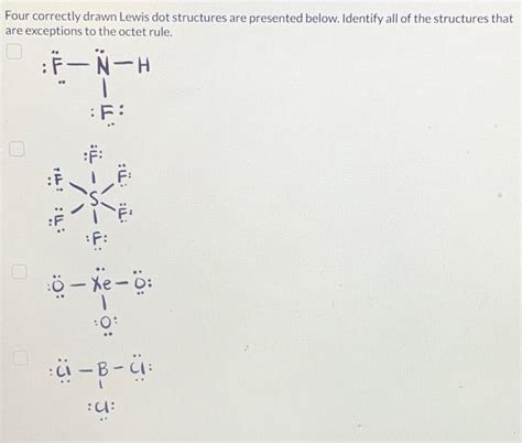 Solved Four Correctly Drawn Lewis Dot Structures Are Chegg Com