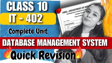 Last Minute Revision Dbms Full Unit In 1 Shot Class 10 It 402