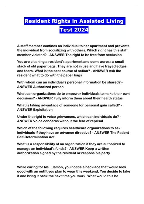 Resident Rights In Assisted Living Test 2024 Resident Rights In