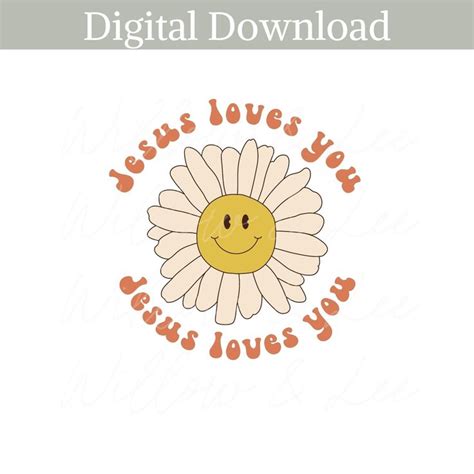 Jesus Loves You Png Christian Smiley Face Retro Christian Png Jesus