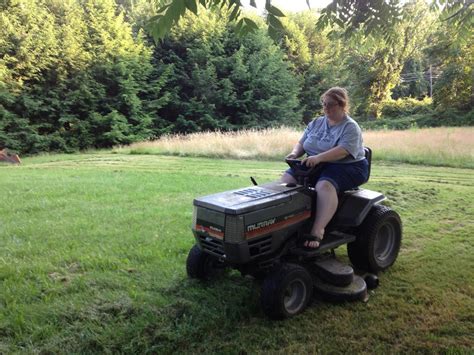 Sherree Mowing Dan And Sherree And Patrick