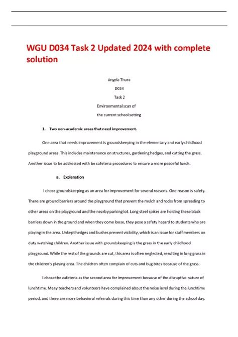 Wgu D034 Task 2 Updated 2024 With Complete Solution Wgu D034 Stuvia Us
