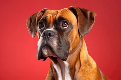 Premium Ai Image Guilty Boxer Against Deep Red Backdrop
