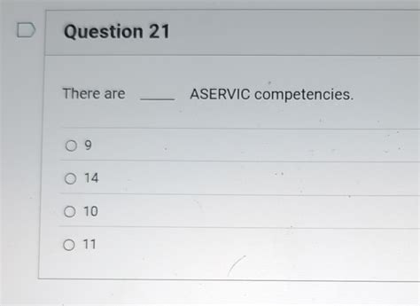 Solved Question 21there Areaservic Competencies9141011