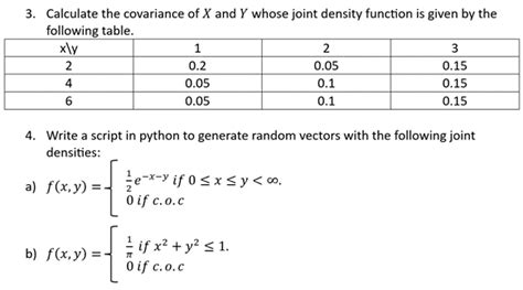 Solved 3 Calculate The Covariance Of X And Y Whose Joint