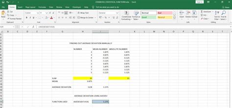 EXCEL FUNCTIONS AVEDEV GyanKosh Learning Made Easy