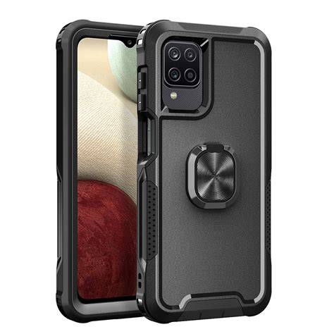 Dteck Case For Samsung Galaxy A12 6 5 Inch Shockproof Rubber Rugged Ring Holder Hybrid Dual