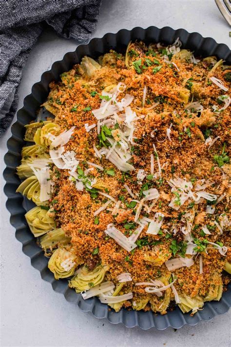 Stuffed Artichoke Hearts With Breadcrumbs And Parmesan
