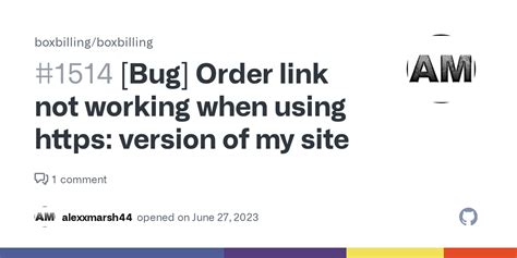 Bug Order Link Not Working When Using Version Of My Site