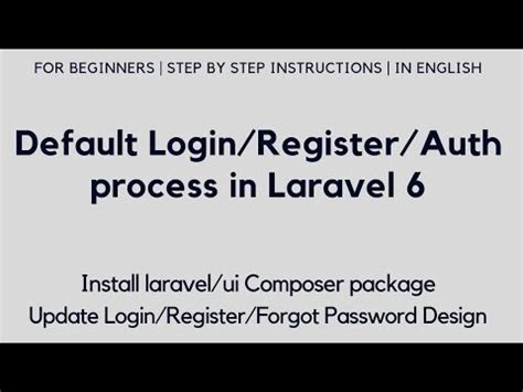 Learn Default Login Register Auth Process In Laravel 6 Install
