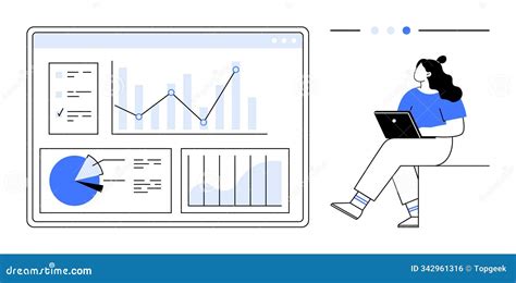 Female Analyst Working On Laptop Viewing Data Analytics Dashboard Stock