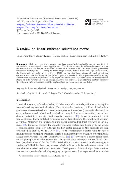 Pdf A Review On Linear Switched Reluctance Motor