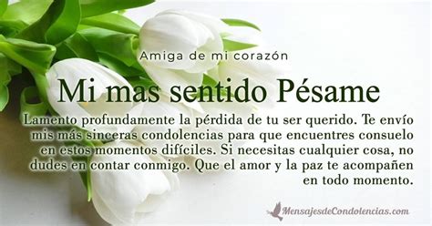 Mensaje De Pesame Para Una Amiga Frases De P Same Para Dar Nimo