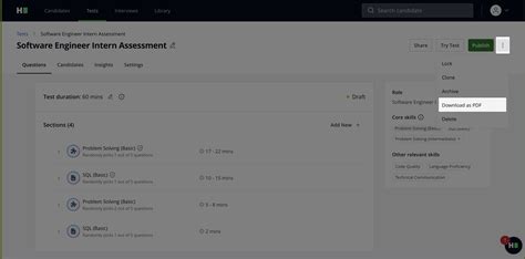 Downloading Tests In Pdf Files Hackerrank Support Center