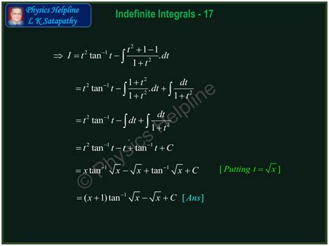 Indefinite Integral 17 Ppt